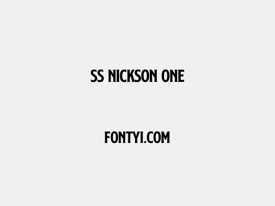 SS Nickson One - 字易网