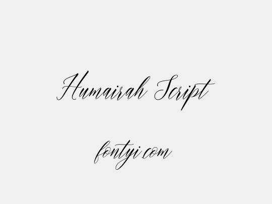 Humairah Script - 字易网