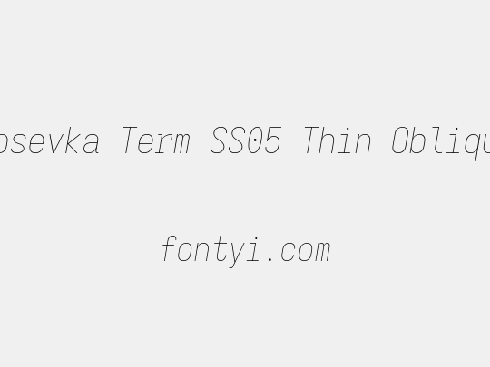 Iosevka Term SS05 Thin Oblique - 字易网