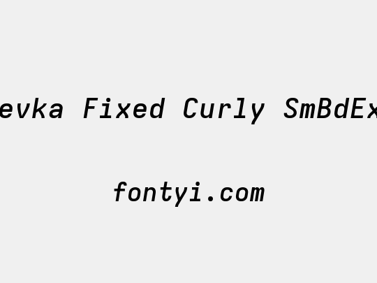Iosevka Fixed Curly SmBdExObl - 字易网