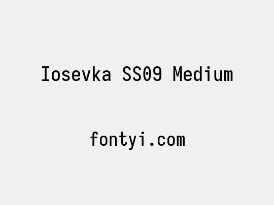 Iosevka SS09 Medium - 字易网