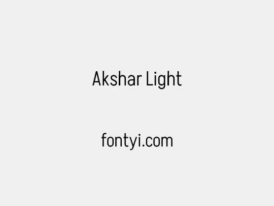 Akshar Light - 字易网