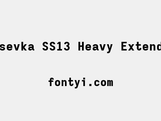 Iosevka SS13 Heavy Extended - 字易网