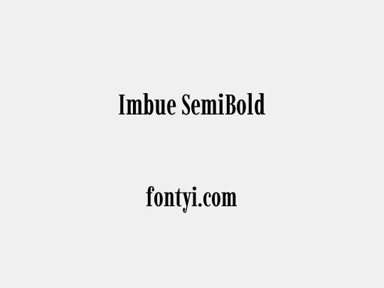 Imbue SemiBold - 字易网