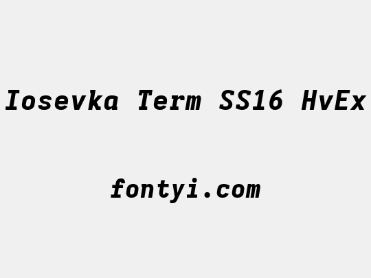 Iosevka Term SS16 HvEx - 字易网