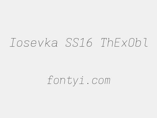 Iosevka SS16 ThExObl - 字易网