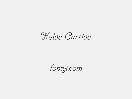 Helve Cursive - 字易网