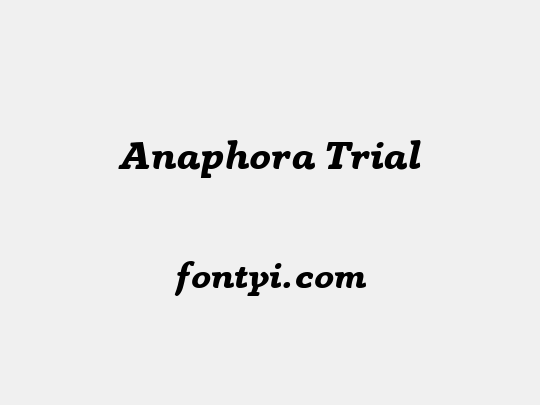 Anaphora Trial - 字易网