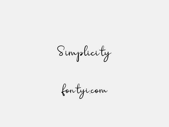 Simplicity - 字易网
