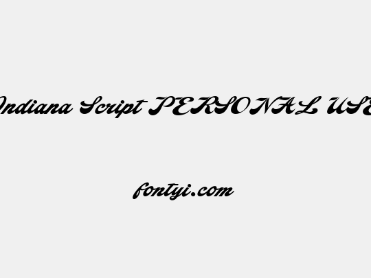 Indiana Script PERSONAL USE - 字易网