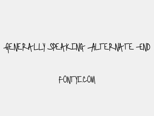 Generally Speaking Alternate Endcaps - 字易网