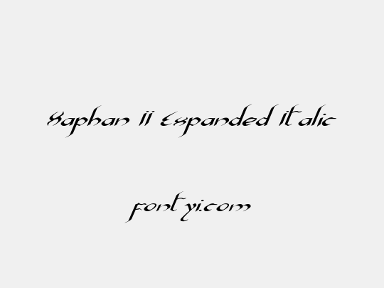 Xaphan II Expanded Italic - 字易网